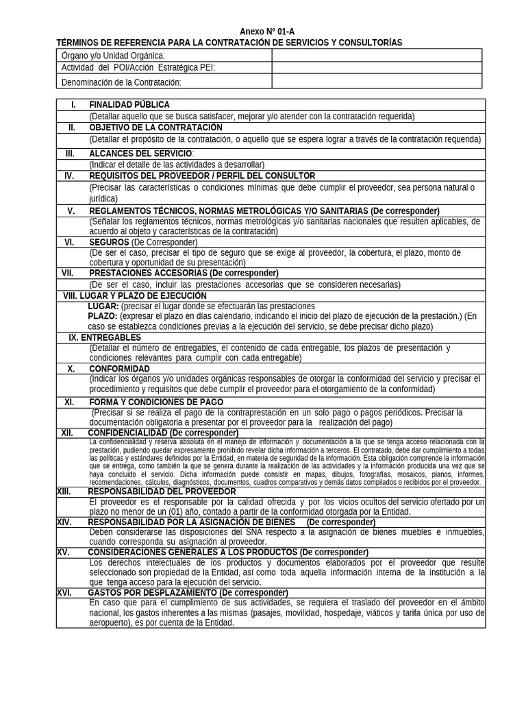 Anexo #01, 02 EETT, TDR | PDF | Corrupción política | Justicia