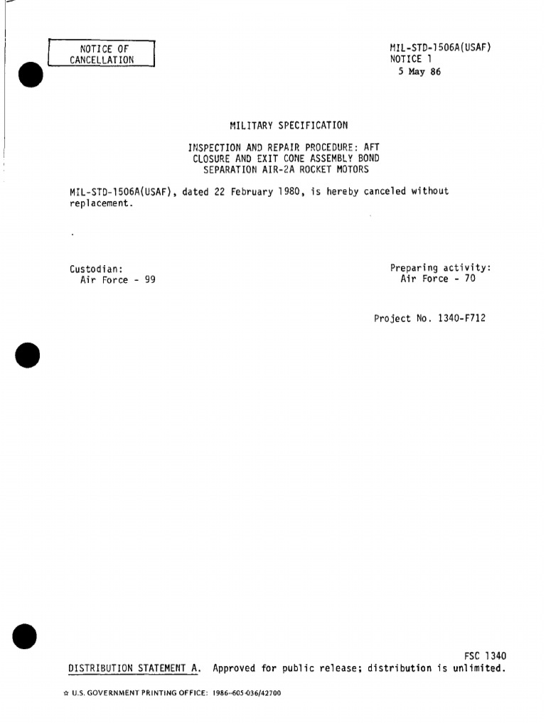Mil STD 1506 - Notice 1 | PDF