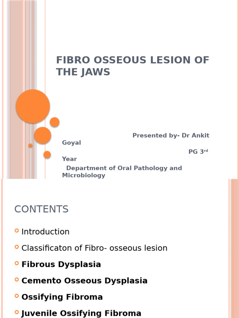 Fibro Osseous Lesion of The Jaws | PDF | Bone | Diseases And Disorders
