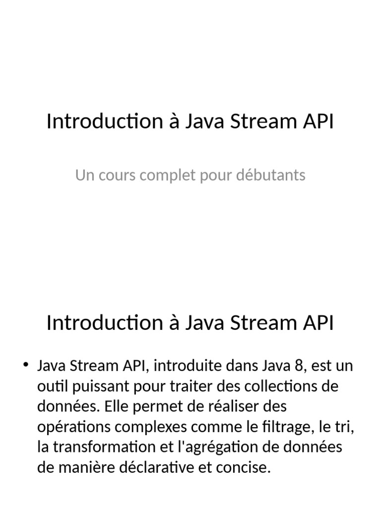 Java Stream API Pour Débutants Mis A Jour | PDF | Java (Langage de ...