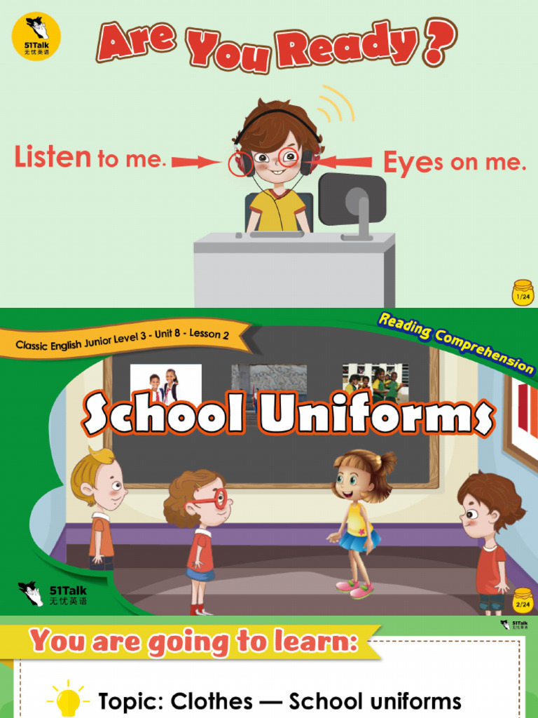 Level 3 - Unit 8 - Lesson 2 - School Uniforms | PDF