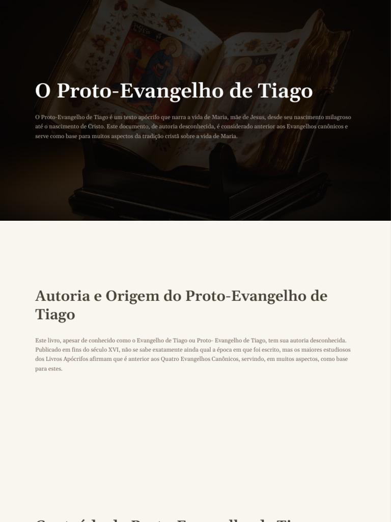 O Proto Evangelho de Tiago | PDF | Nascimento de Jesus | Maria, mãe de Jesus