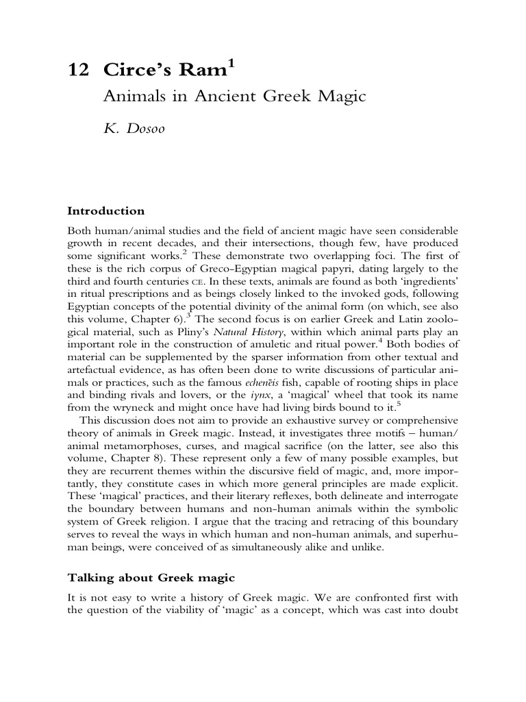 Circes Ram Animals in Ancient Greek Magi | PDF | Roman Empire | Greeks