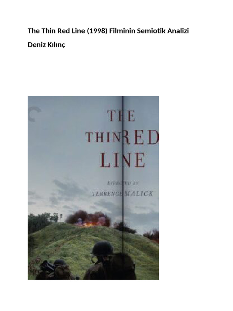 The Thin Red Line - Deniz Kılınç | PDF