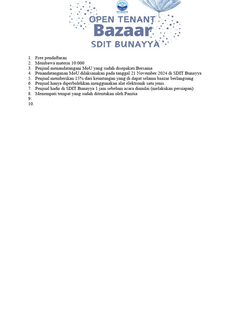 Mou Stand Bazaar Contoh | PDF