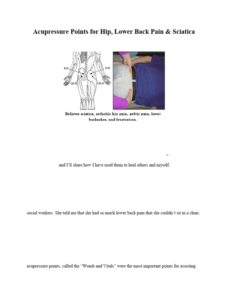 Acupressure Points for Hip & Back Pain | PDF