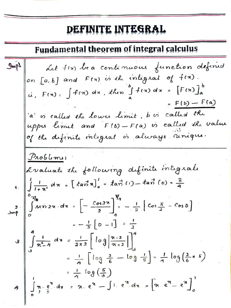 Definite Integrals | PDF