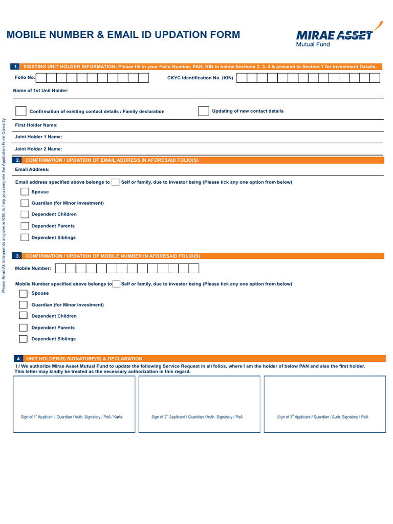 Mobile & Email Update Form | PDF