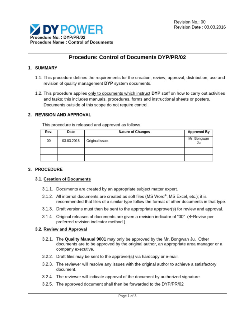 2.procedure For Control of Documents | PDF | Computer File ...