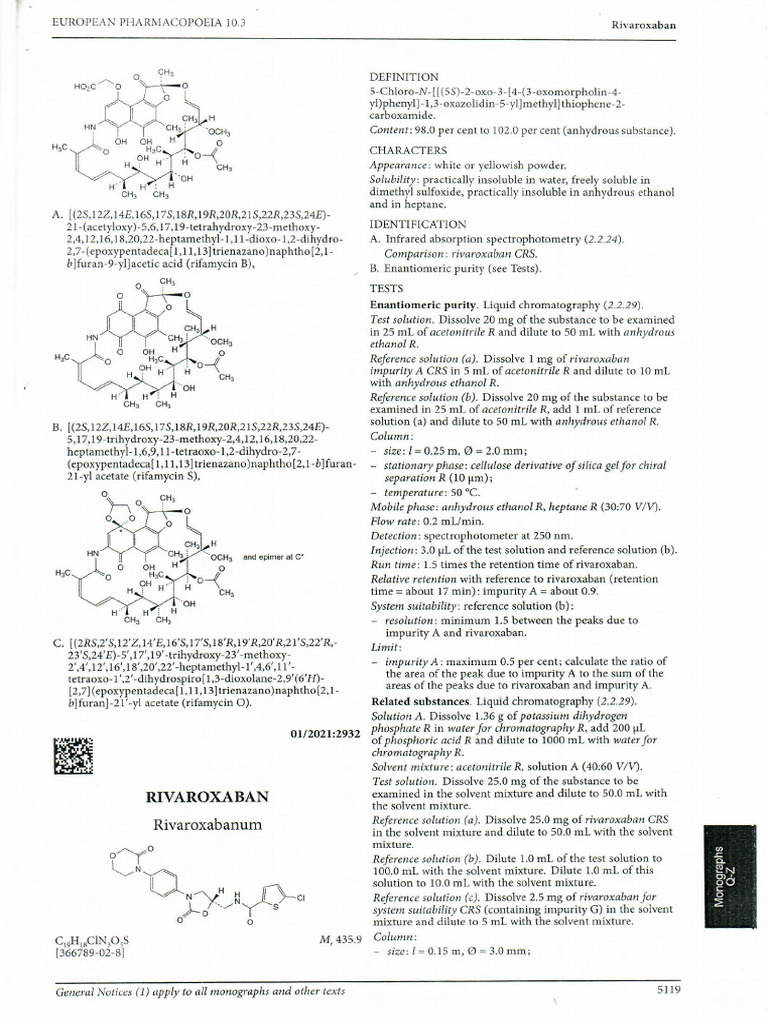 Rivaroxaban EP - 10.3 Tabl - 10.4 | PDF