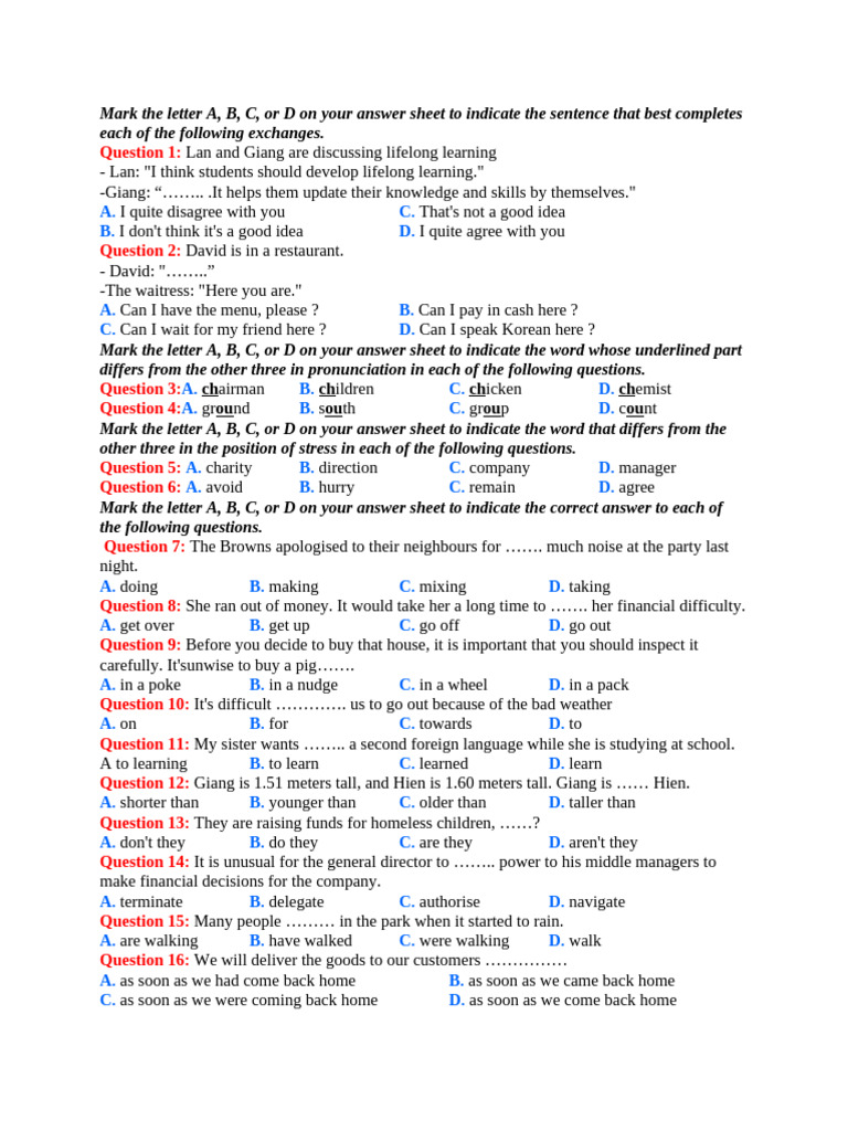 English test for sts 2 | PDF | Adolescence | Communication