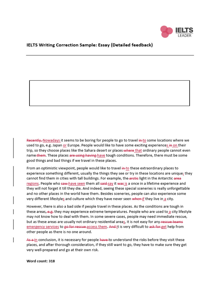 IELTS-Writing-Correction-Sample-Essay | PDF | Sentence (Linguistics) | Word