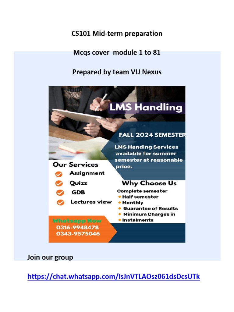 Cs101 Midterm Mqcs Module 1 To 81 By Ali Khan Ak 2 Pdf World Wide Web Internet And Web