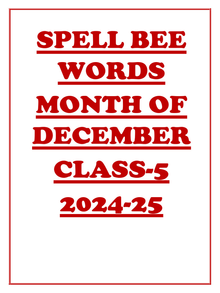 Class 5 English Spell Bee Syllabus 2024-25 | PDF | Planets | Jupiter