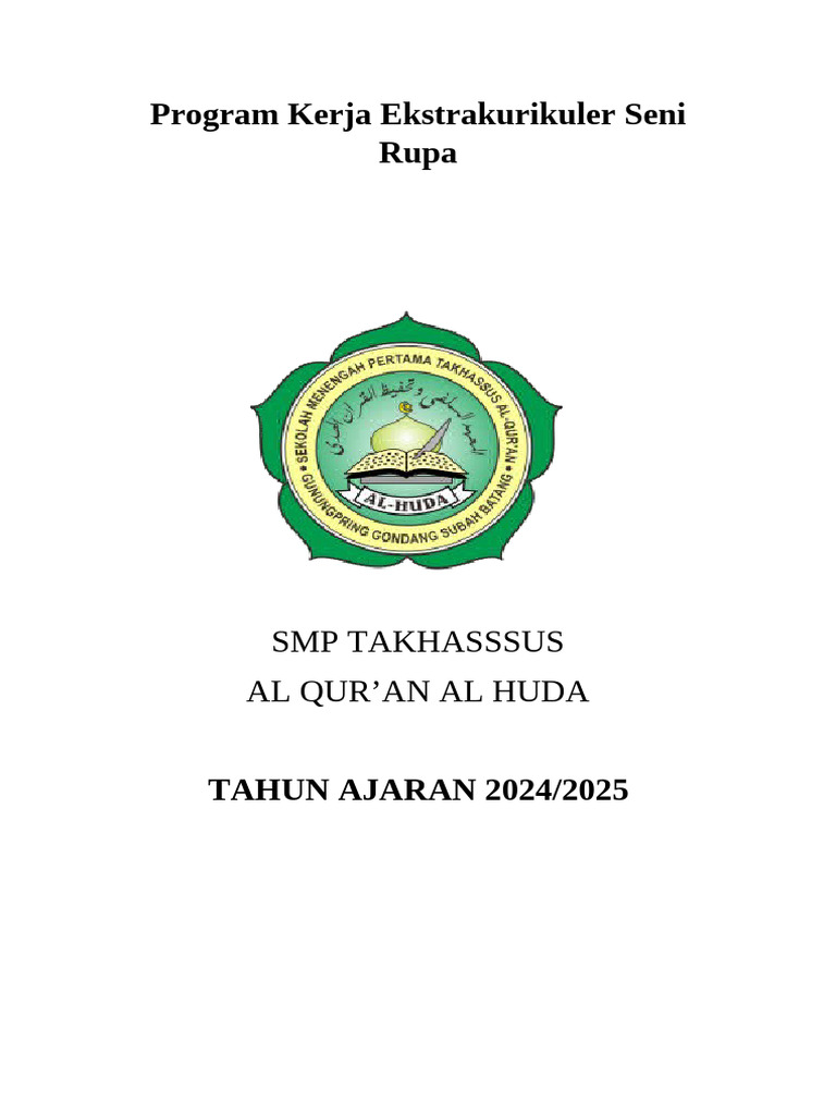Program Kerja Ekstrakurikuler Seni Rupa | PDF Program Kerja Ekstrakurikuler Seni Rupa | PDF