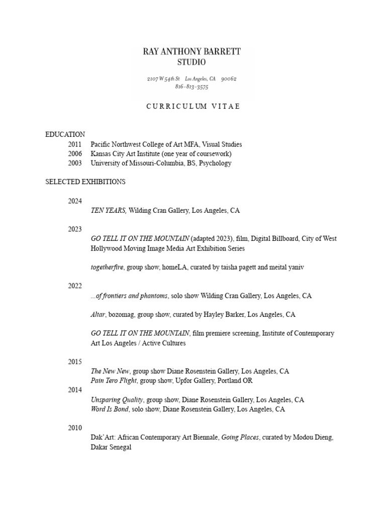 Ray Anthony Barrett CV 2024 | PDF