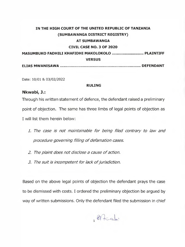 JUMONG# Defamation cases can be filed through Petition, Form DP, only ...