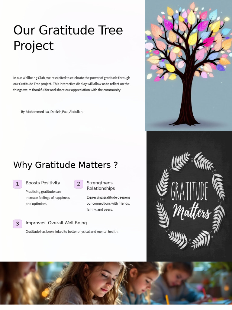 Wellbing Club Gratitude Tree Project | PDF