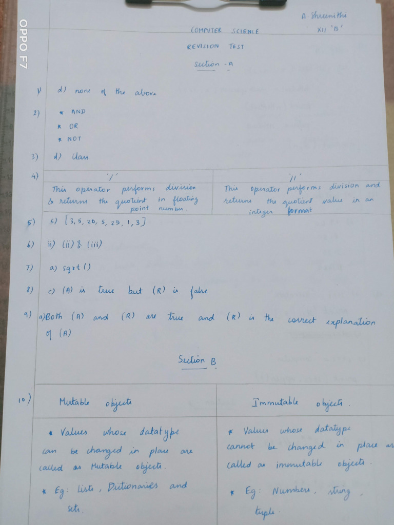 Cs Revision Test | PDF