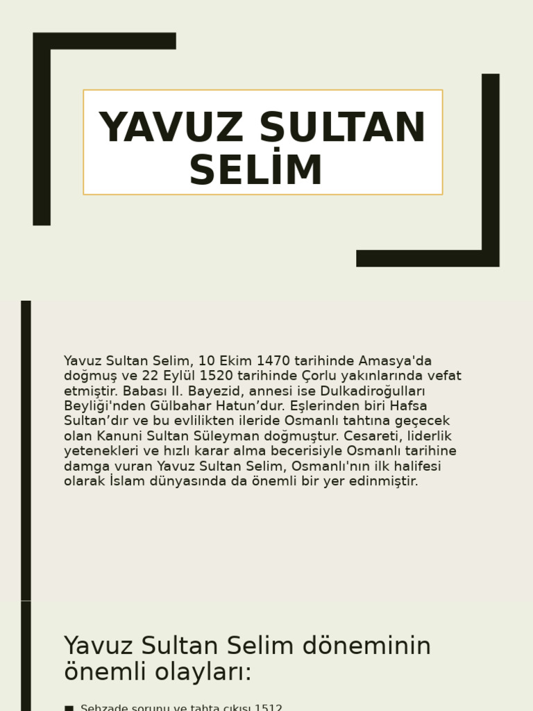 Yavuz Sultan Seli̇m | PDF