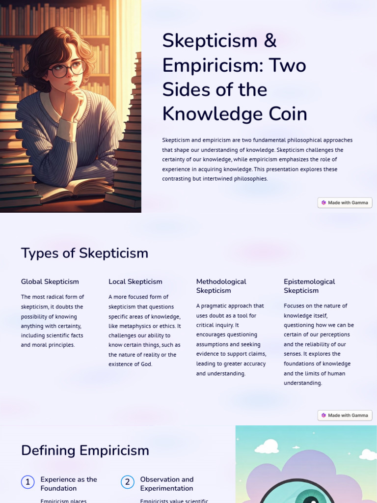 Skepticism and Empiricism Two Sides of The Knowledge | PDF | Empiricism | Knowledge