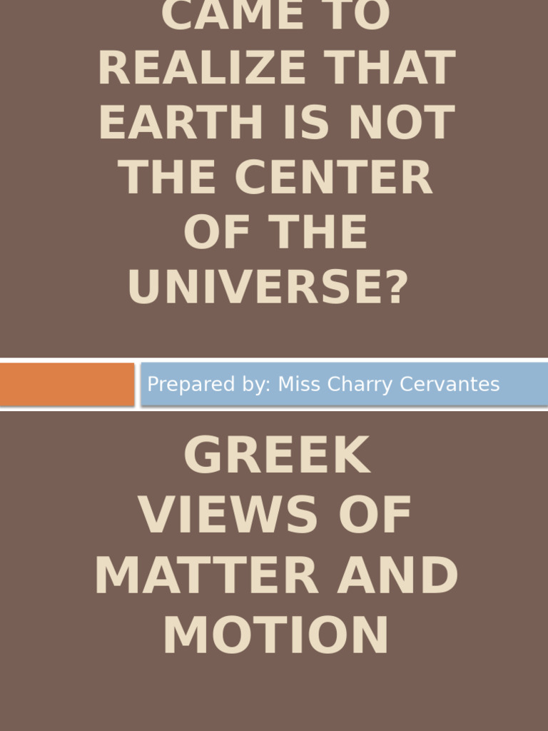 Greek Theories on Motion and Earth | PDF | Physical Sciences | Astronomy