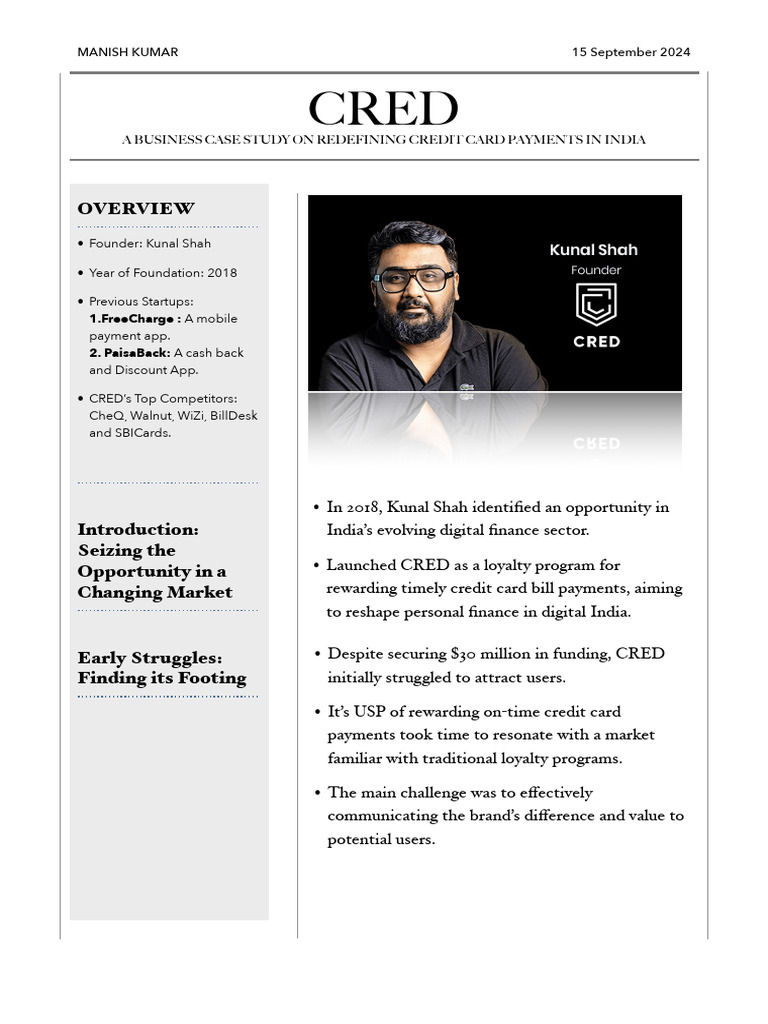 Cred Case study | PDF | Loyalty Program | Strategic Management