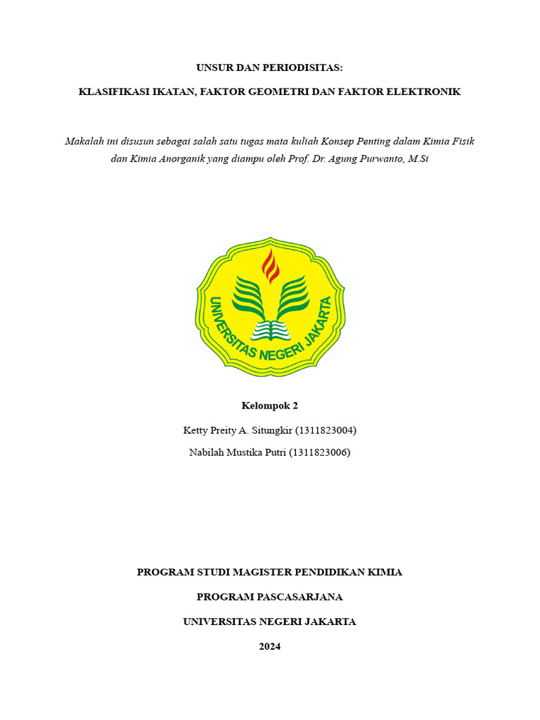 Kelompok 2 _ Ketty Situngkir Dan Nabilah Putri_unsur Dan Peridiositas | PDF