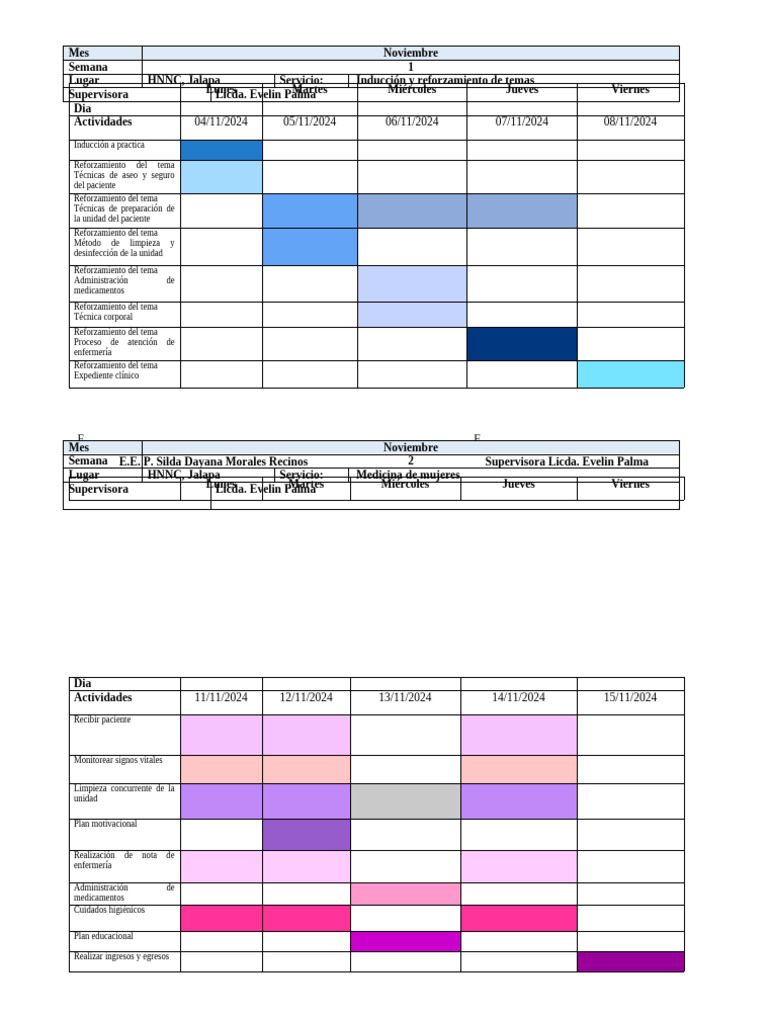 Gràfica de Gant Dayana | PDF | Enfermería | Servicios públicos