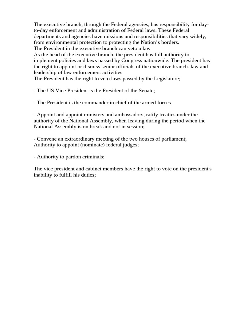 The executive branch | PDF