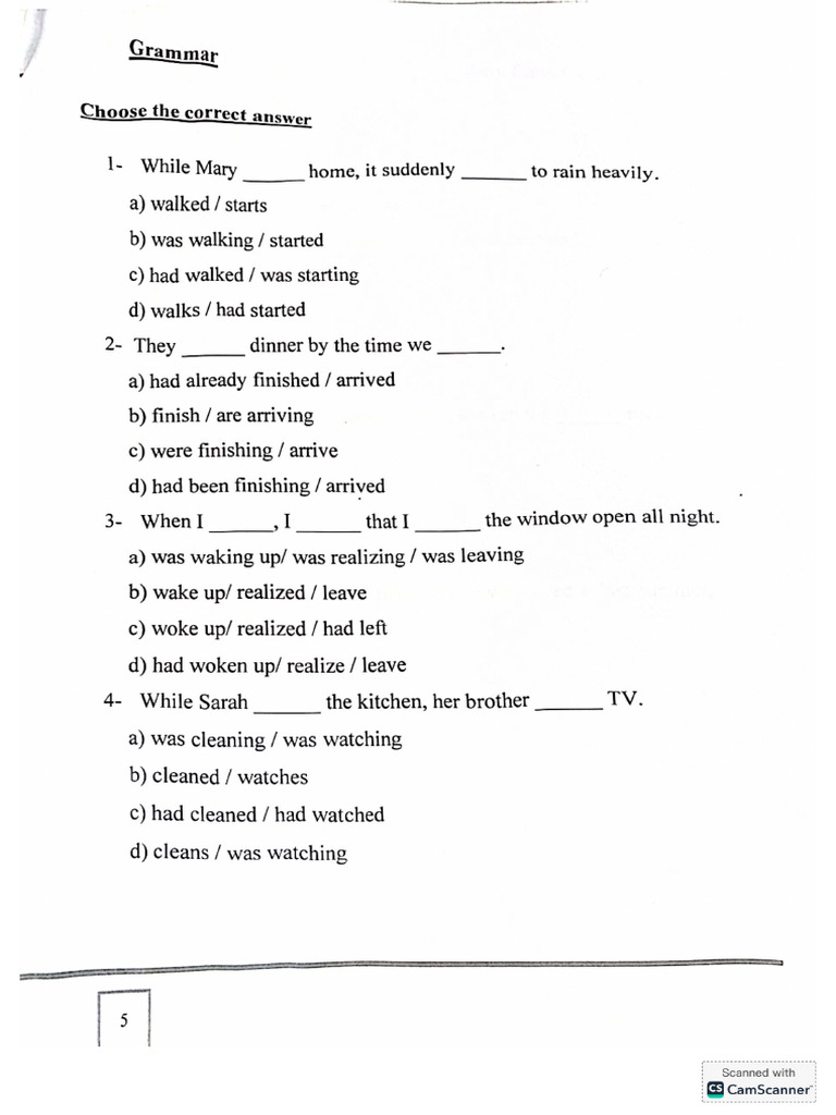 Grammar Practice For G7 | PDF
