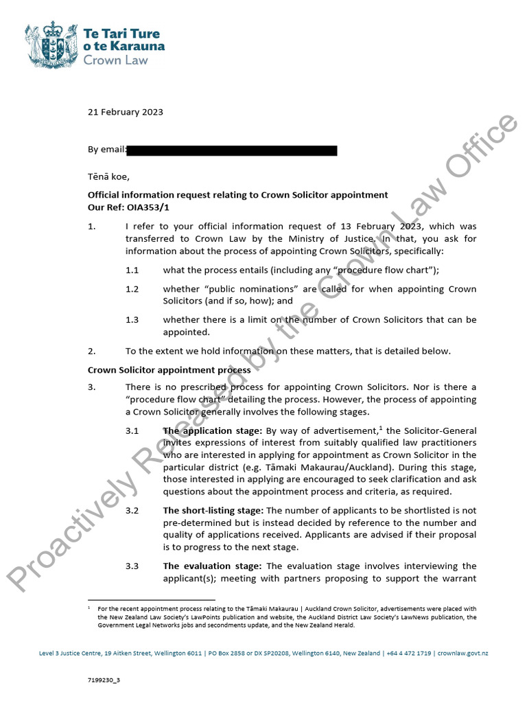 21 February 2023 Crown Solicitor Appointment Process | PDF | Justice ...