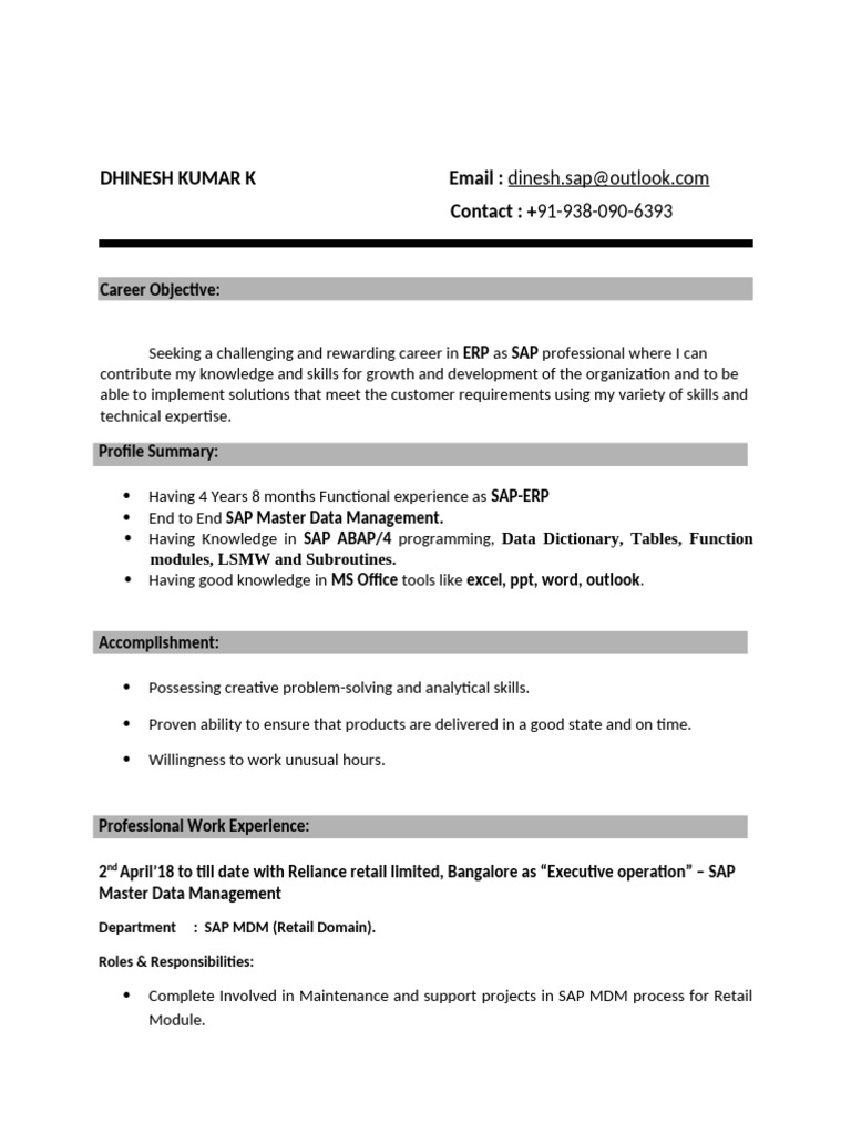 Dinesh Sap Mdm Pdf Computing Information Technology