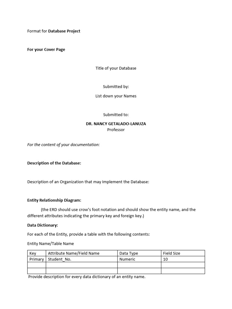 database-project-documentation-format | PDF