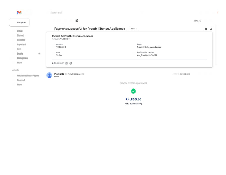 Preethi Ember Gas Stove Payment - Compressed | PDF