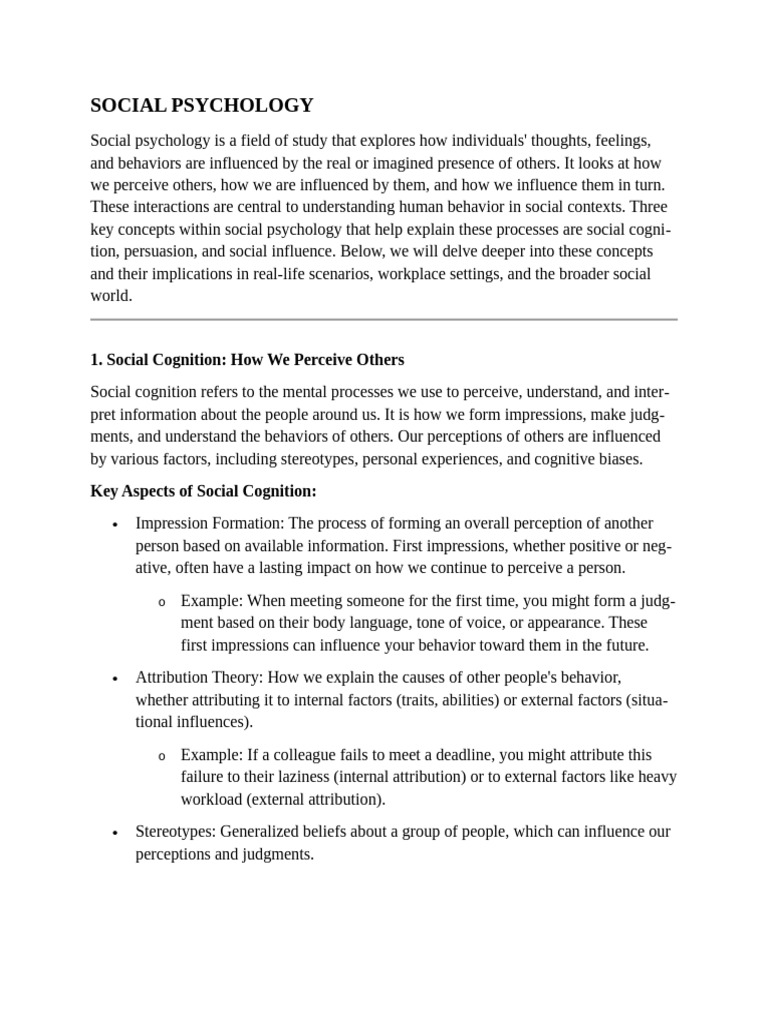 SOCIAL PSYCHOLOGY | PDF | Attitude (Psychology) | Conformity