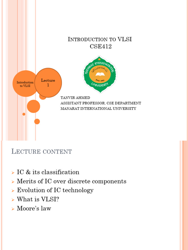 Introduction to VLSI Technology | PDF | Integrated Circuit | Electronic ...