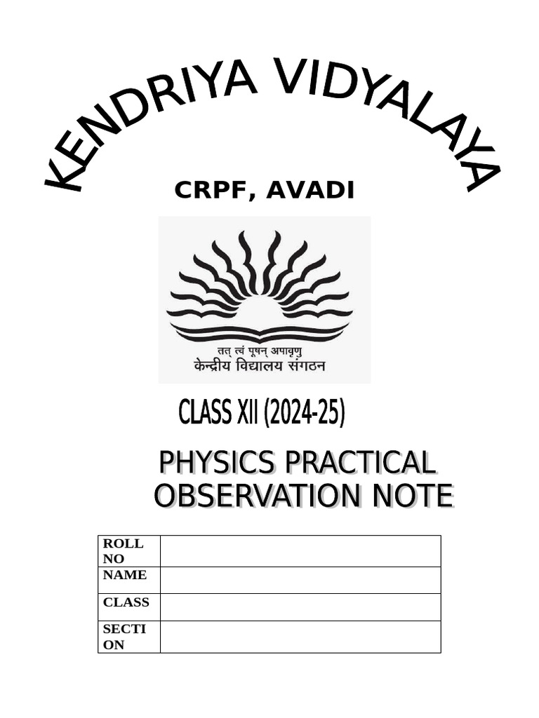 CRPF Avadi Physics Practical Syllabus | PDF | Materials Science ...