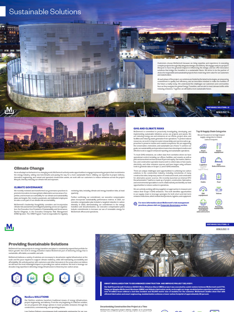 McDermott's Sustainable Energy Solutions | PDF | Climate Change ...