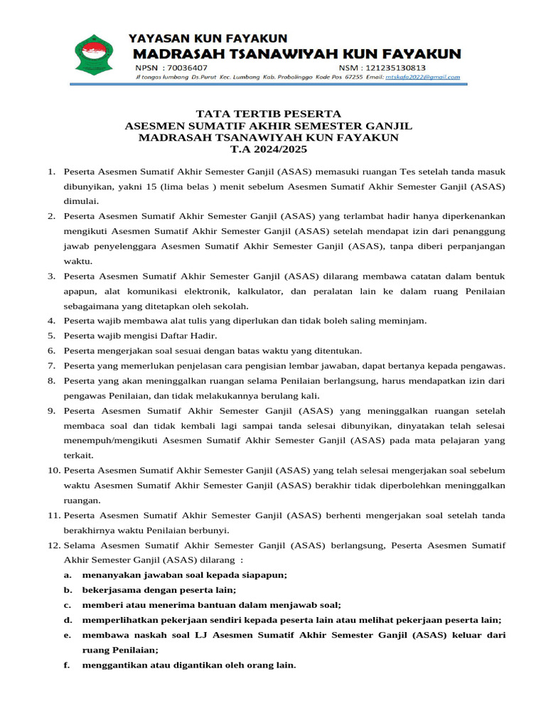 Tata-Tertib-Peserta ASAS | PDF