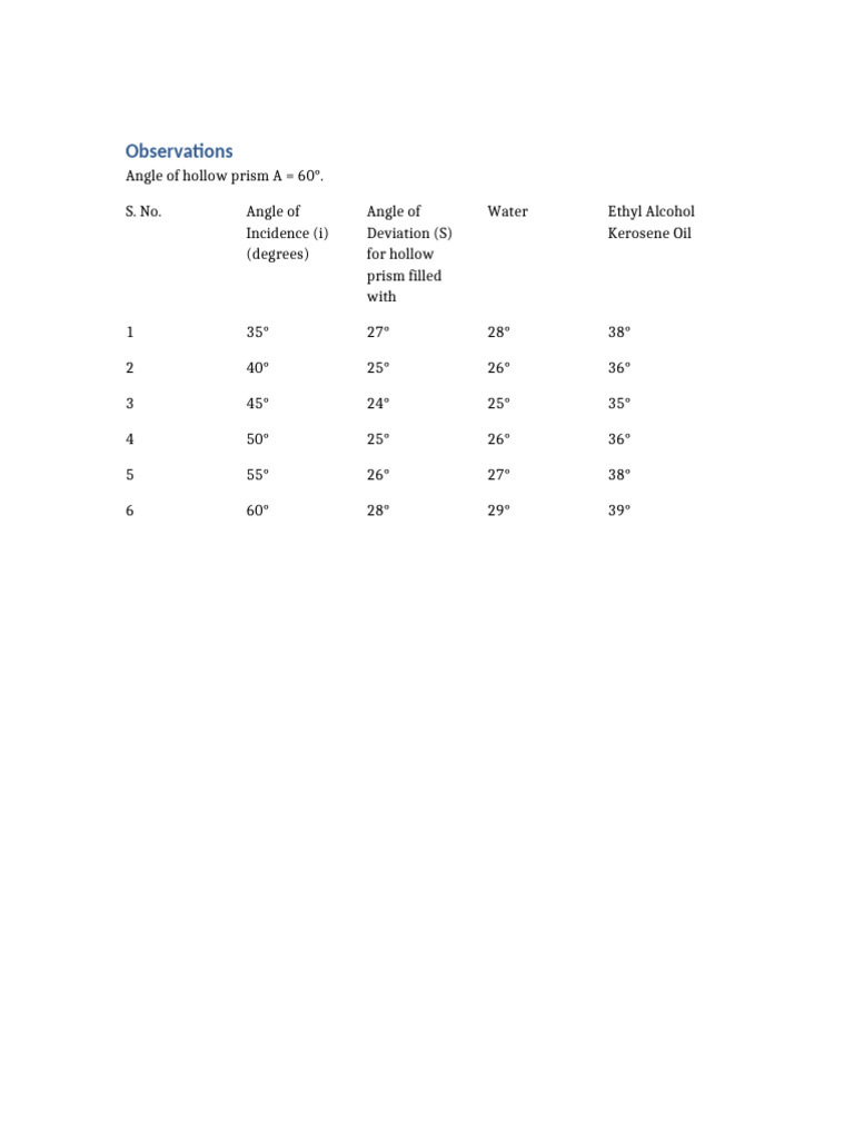 Observations Table | PDF