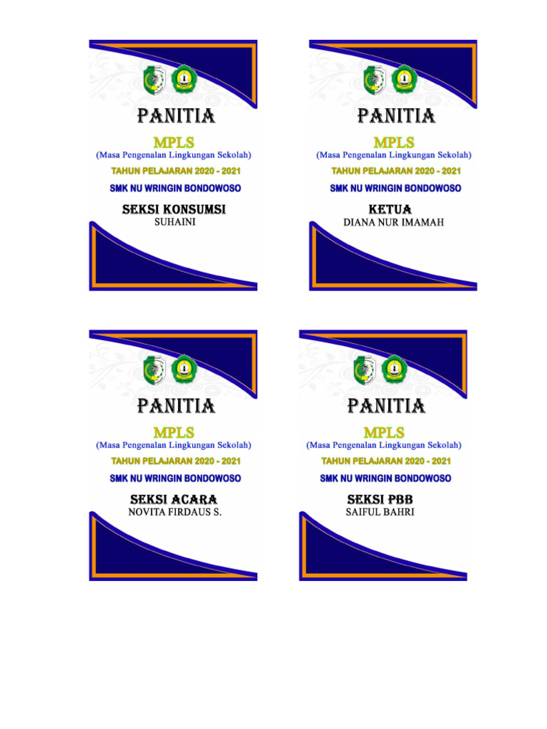 Cocard Panitia Dan Peserta | PDF