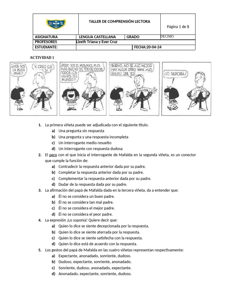 Taller Mafalda | PDF