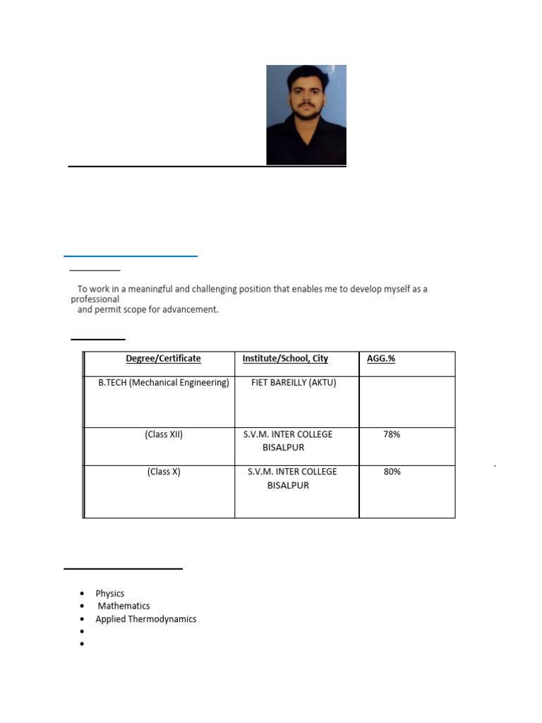 Anmol Sharma Mechanical Engineering Resume | PDF