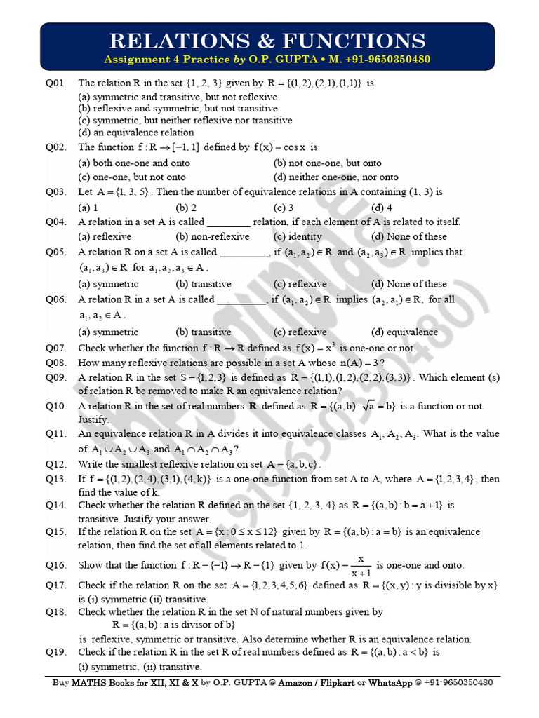 A4P-Relations & Functions | PDF | Mathematical Logic | Mathematical ... A4P-Relations & Functions | PDF | Mathematical Logic | Mathematical ...