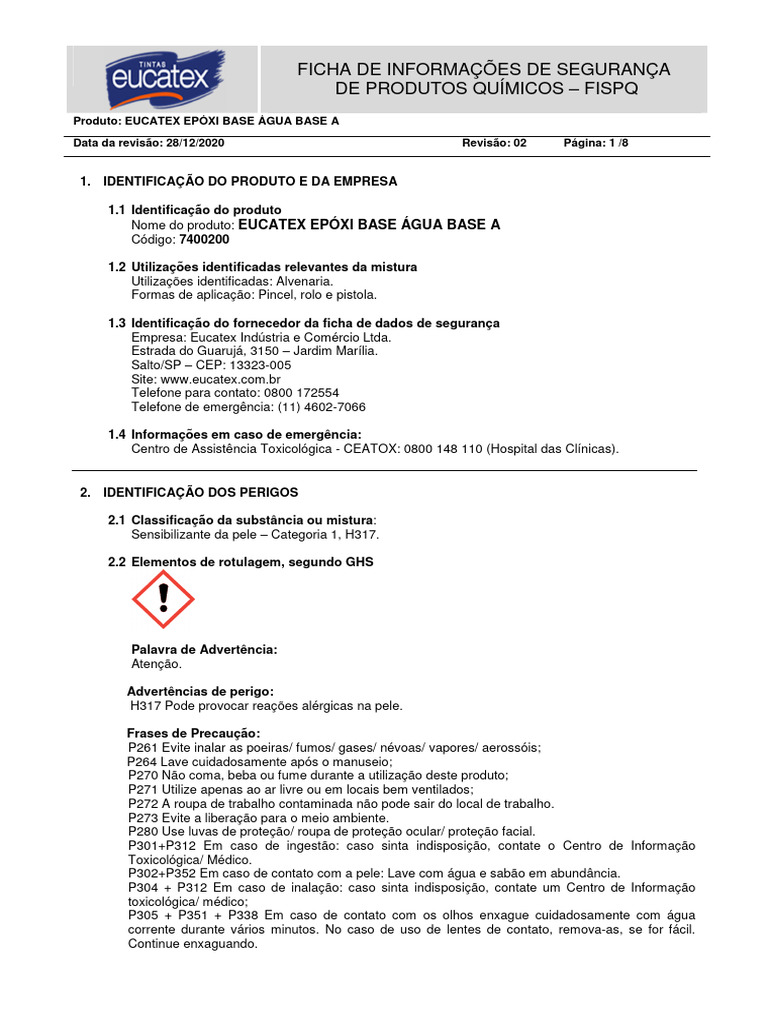 Fispq Acqua Pinta Tudo Tinta Epoxi Base Agua - Eucatex | PDF ...