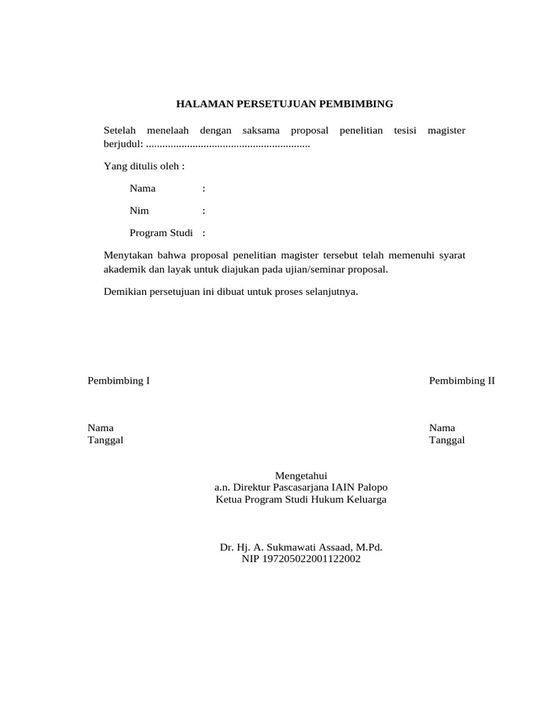 Lembar Persetujuan Proposal | PDF