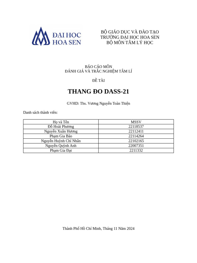 Dass 21 and Its Psychological Application | PDF