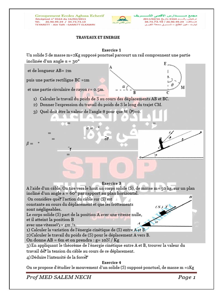 Energie Et Traveaux 7C-1 | PDF | Angle | Vitesse