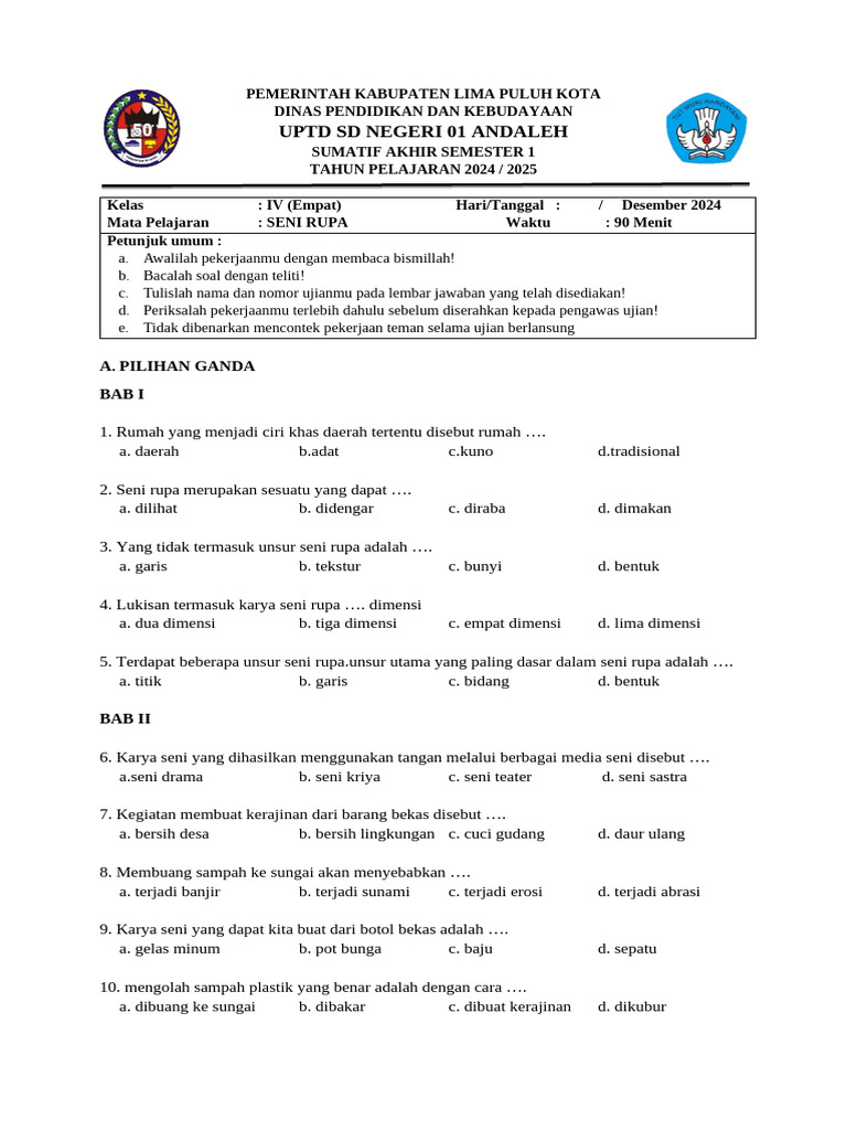 Pelajaran Seni Rupa | PDF
